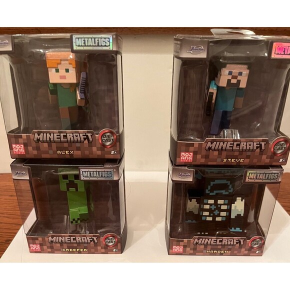 Mojang | Toys | 4 X Metalfigs Minecraft Stevealexwardencreeper 2 ...